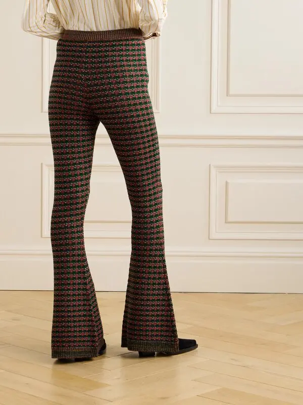 Etro Embroidered Jacquard-knit Bootcut Pants