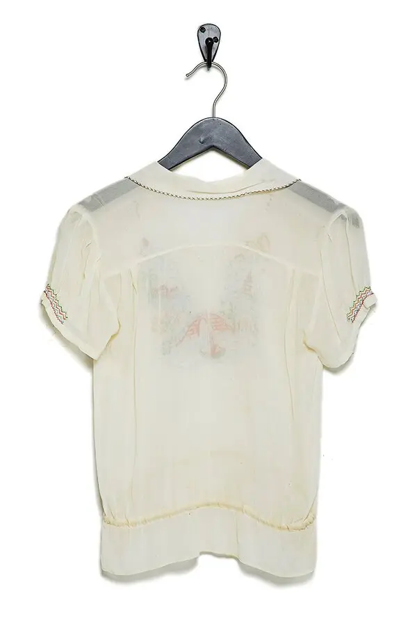 Vintage Silk Embroidered Top