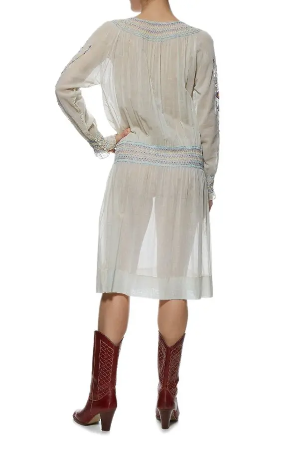 Vintage Wgaca 1920s Hungarian Embroidered Dress - Green | Editorialist