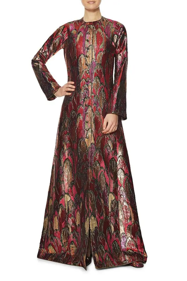 Saint Laurent 1960s Couture Lamé Gown And Shoe Set