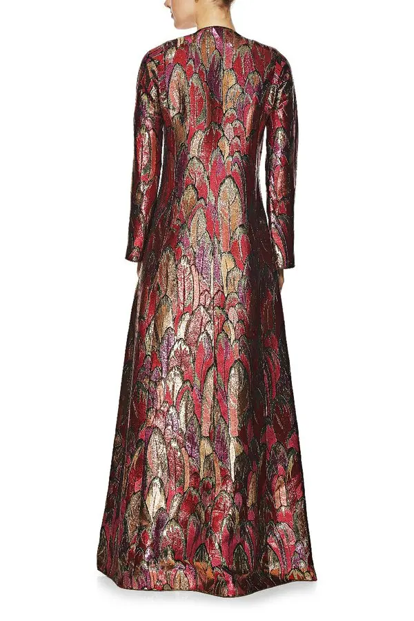 Saint Laurent 1960s Couture Lamé Gown And Shoe Set
