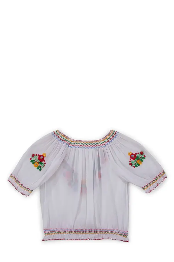 Vintage Wgaca Floral Embroidered Hungarian Blouse