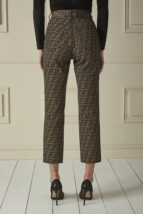 Fendi Zucca Canvas Straight-leg Trousers