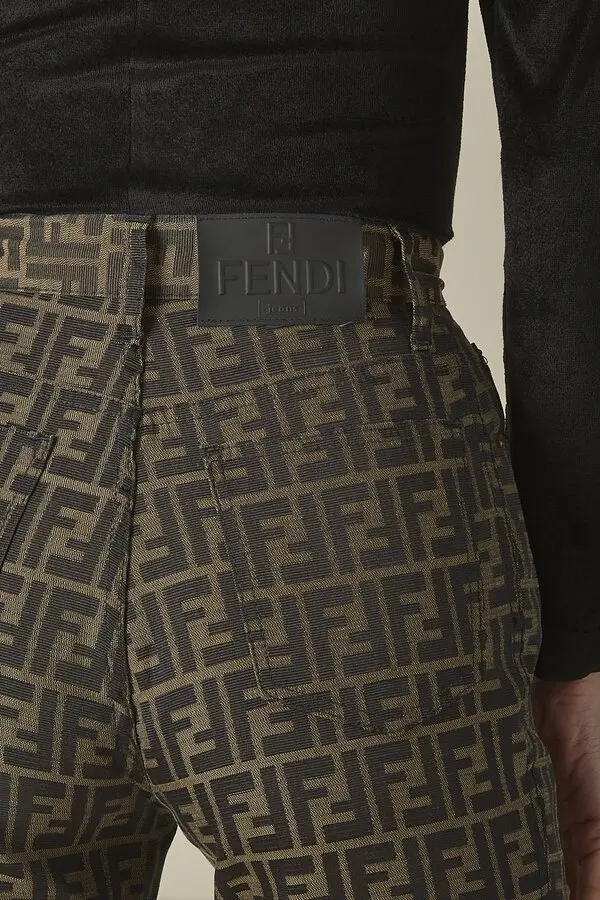 Fendi Zucca Canvas Straight-leg Trousers