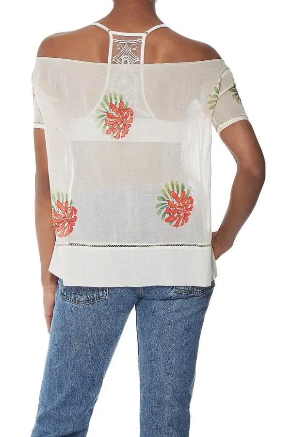 Vintage Wgaca 1930s Embroidered Silk Top