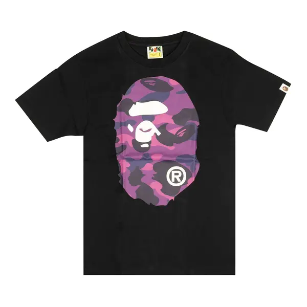 A BATHING APE Color Camo Big Ape Head Tee - Black