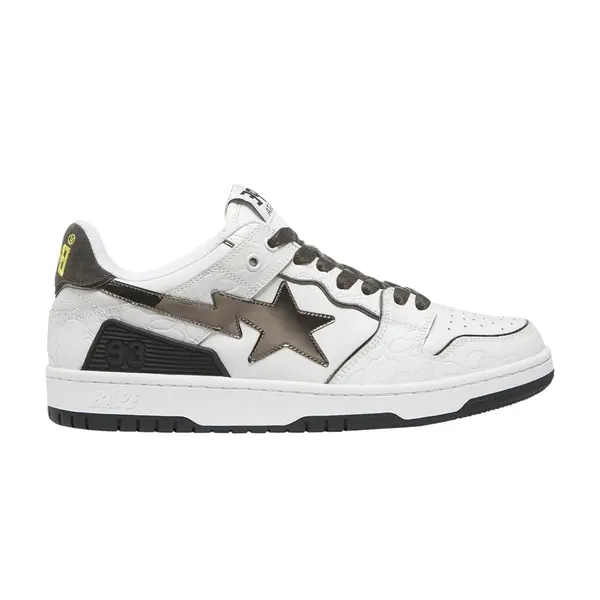 A BATHING APE Sk8 Sta Metallic Sneakers - White