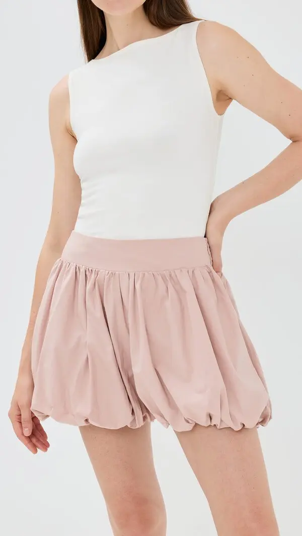 Susana Monaco Poplin Bubble Hem Shorts