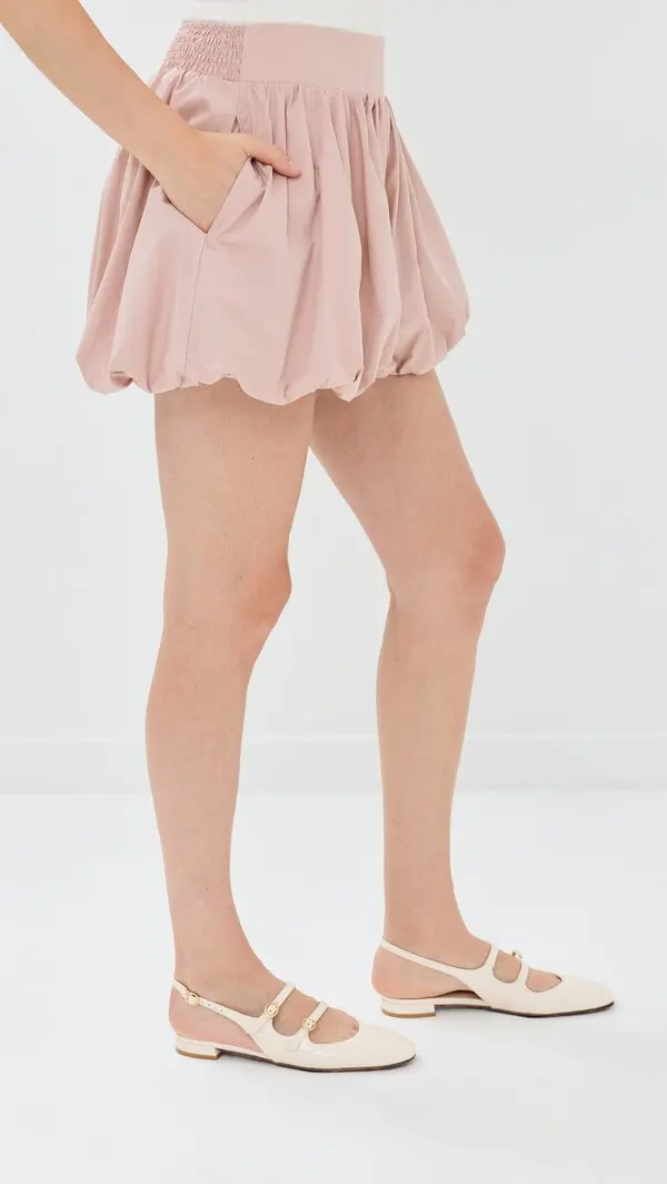 Susana Monaco Poplin Bubble Hem Shorts