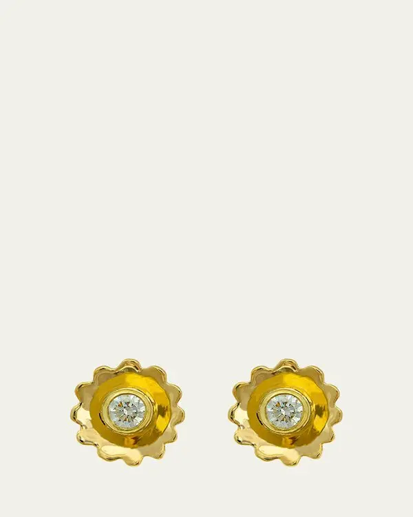 HAUTE VICTOIRE Etoile Diamond Stud Earrings - Gold