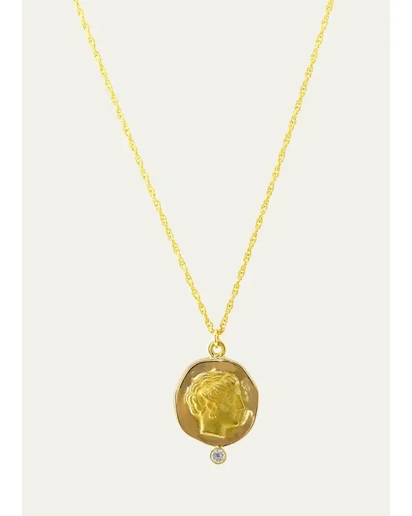 HAUTE VICTOIRE Andromeda Diamond Medallion Necklace - Yellow
