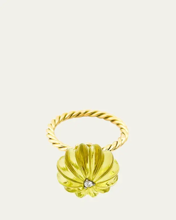 HAUTE VICTOIRE Saturn Citrine Diamond Ring - Yellow