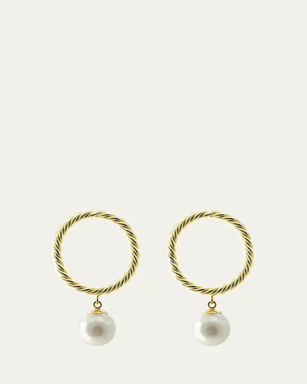 HAUTE VICTOIRE Akoya Pearl 18k Yellow Gold Earrings - White