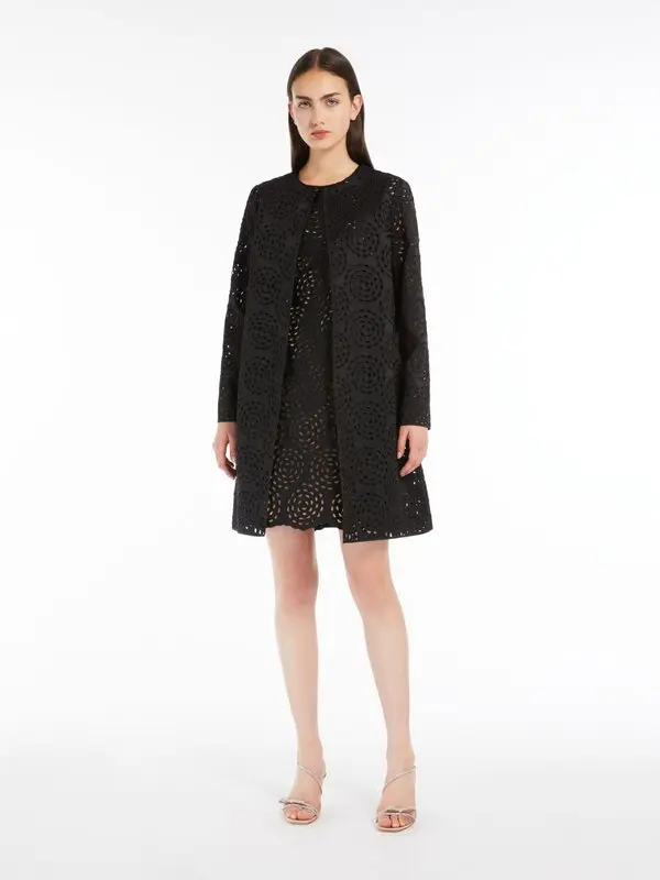 Max Mara Embroidered Satin Mini Dress - Black