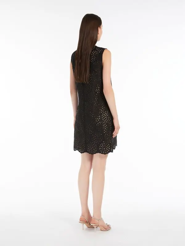 Max Mara Embroidered Satin Mini Dress - Black | Editorialist