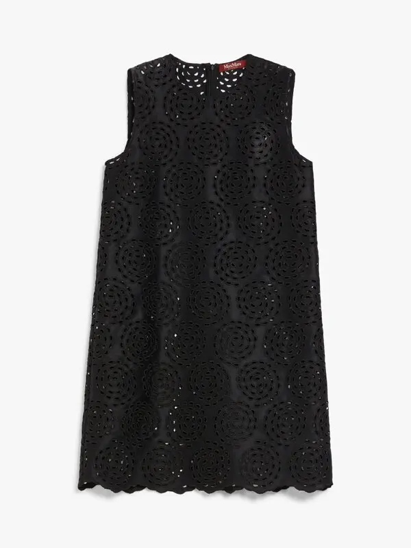Max Mara Embroidered Satin Mini Dress - Black | Editorialist