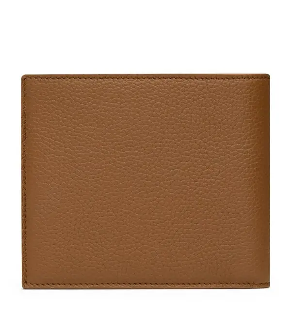 Saint Laurent Leather Cassandre Bifold Wallet - Brown