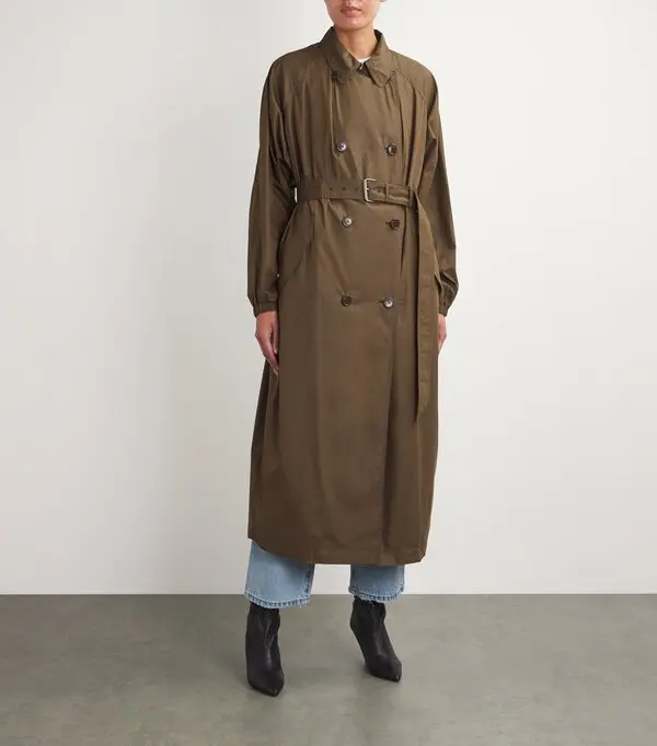 Marant éToile Cotton-Blend Cacilda Trench Coat Green Editorialist