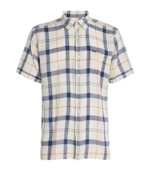 Barbour Linen-blend Croft Shirt - Blue