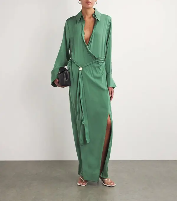Camilla And Marc Silk-Blend Basel Maxi Dress In Turquoise - 46% Off |  Editorialist