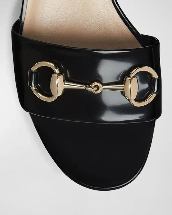 Gucci Lady Patent Horsebit Platform Sandals