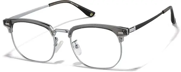 Zenni Browline Full Rim Frame Eyeglasses - Transparent Gray