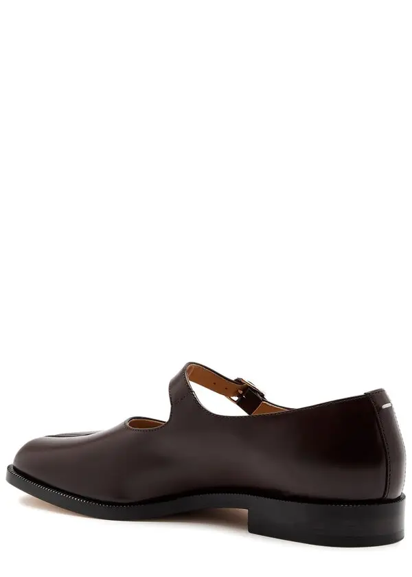 MAISON MARGIELA Tabi Leather Mary Jane Flats - Brown