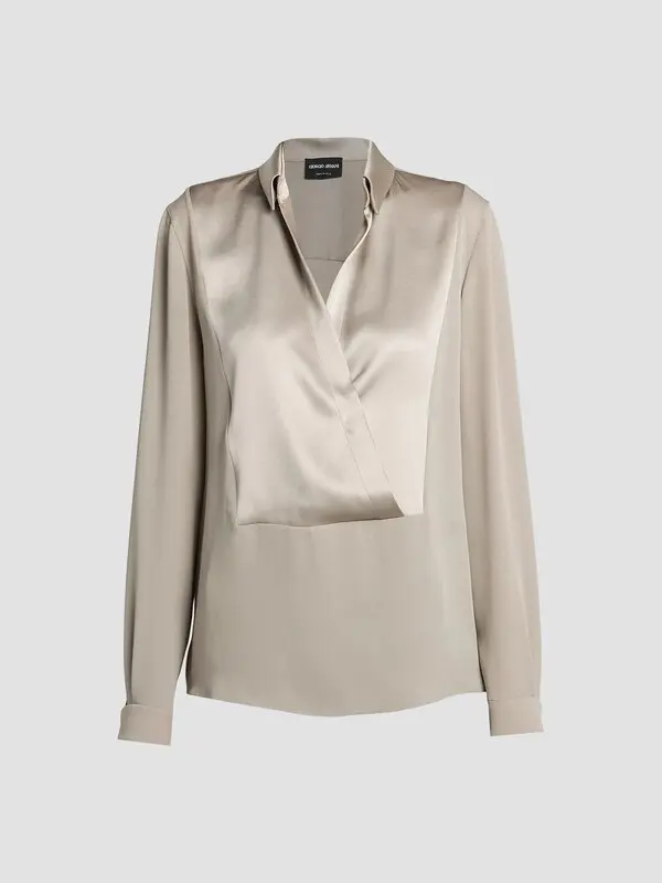 Giorgio Armani Silk Paneled Blouse - Dunes