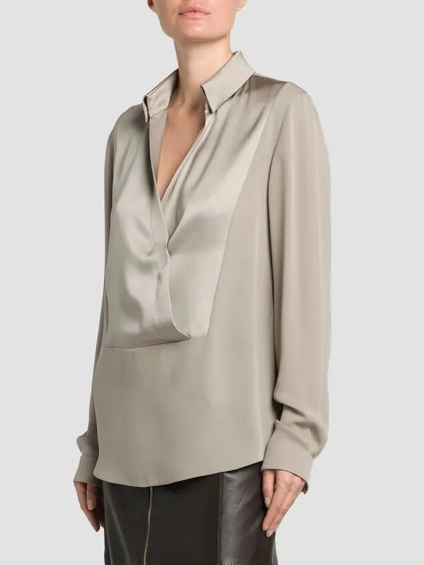 Giorgio Armani Silk Paneled Blouse - Dunes