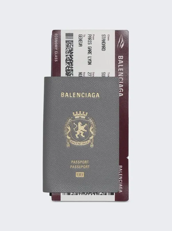 Balenciaga Passport Long Wallet 1 Ticket - Grey