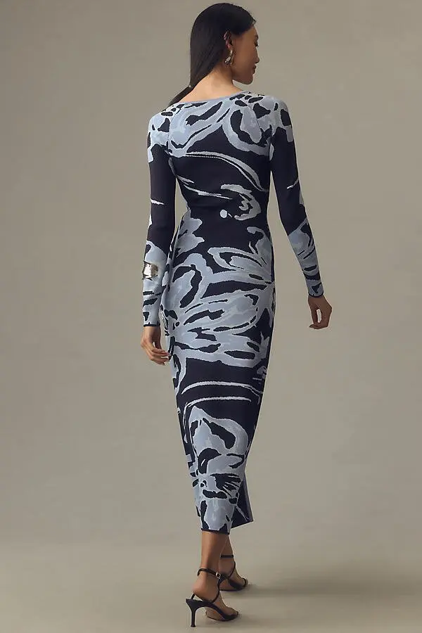 significant other atlas long-sleeve cutout midi dress Significant Other Atlas Long-Sleeve Cutout Midi Dress In Blue - 44% Off