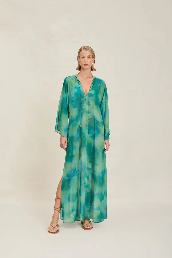 Devon Windsor Quincy Long Kaftan - Blue