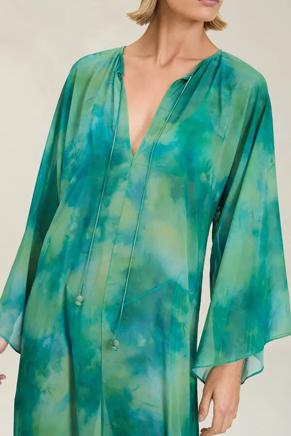 Devon Windsor Quincy Long Kaftan - Blue