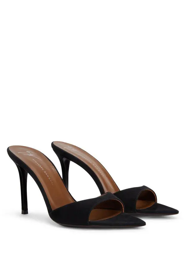 GIUSEPPE ZANOTTI Intriigo 90 Suede Mules - Black