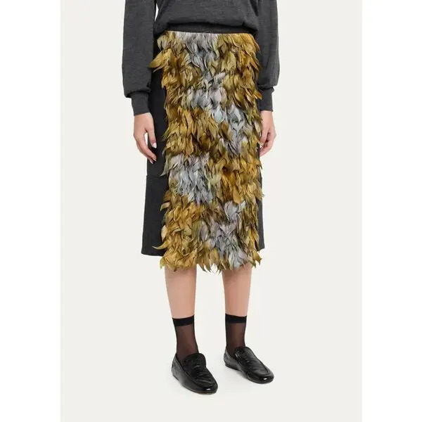 Plan C Wool-blend Midi Skirt