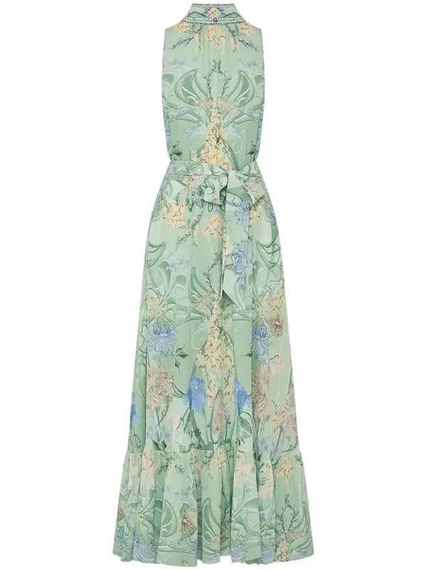 Camilla Dreaming In Dutch-Print Silk Dress - Green | Editorialist