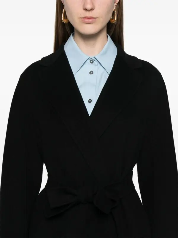 Max Mara Belted Wool Coat - Black