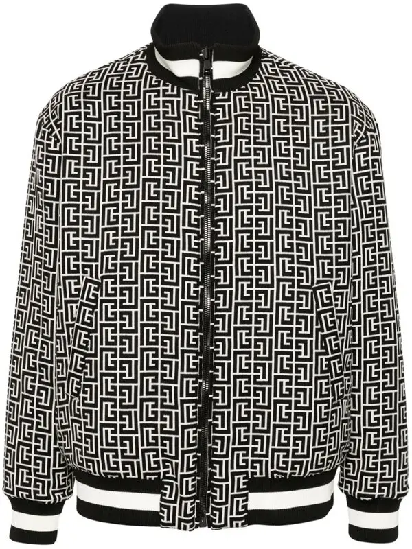 Balmain Monogram Reversible Bomber Jacket