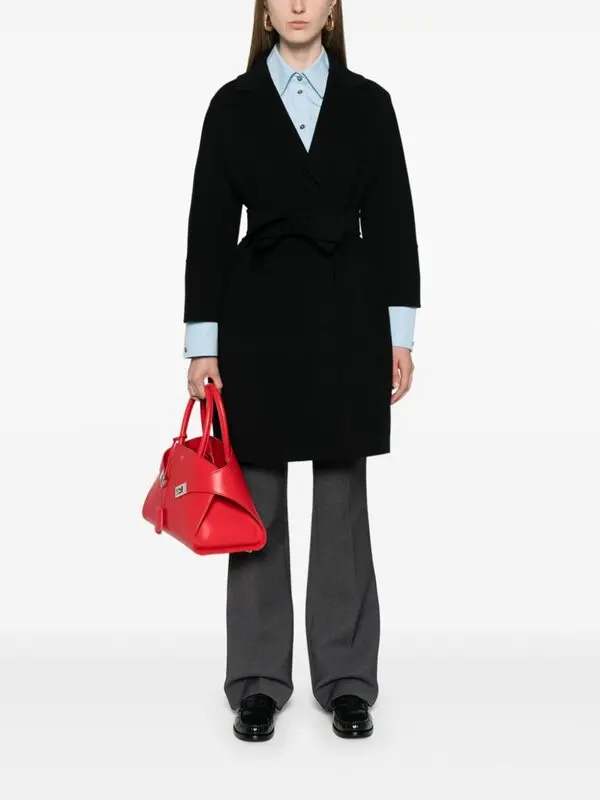 Max Mara Arona Belted Wool Coat - Black