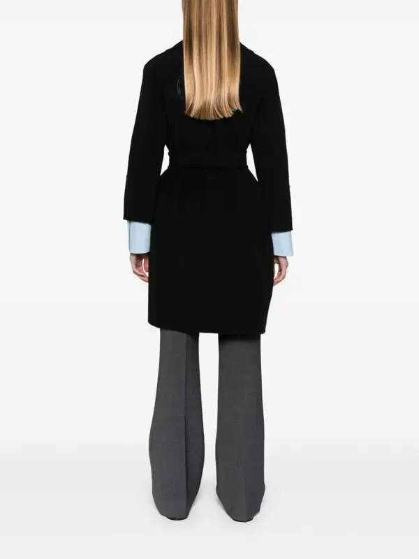 Max Mara Arona Belted Wool Coat - Black