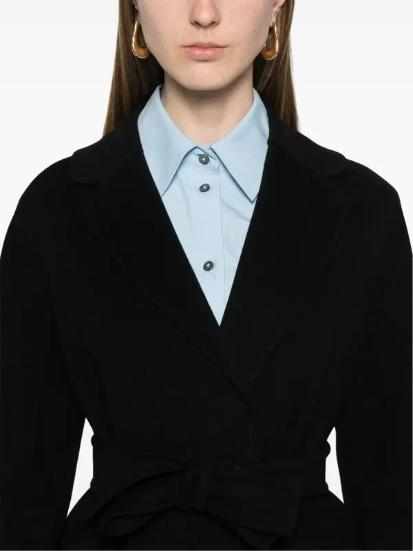 Max Mara Arona Belted Wool Coat - Black