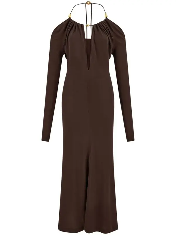 FERRAGAMO Open-back Crepe Maxi Dress