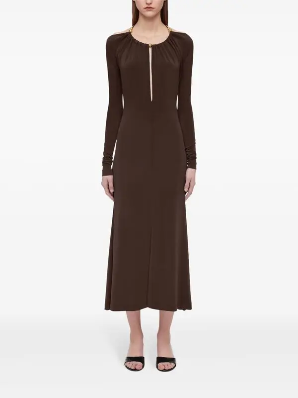 FERRAGAMO Open-back Crepe Maxi Dress
