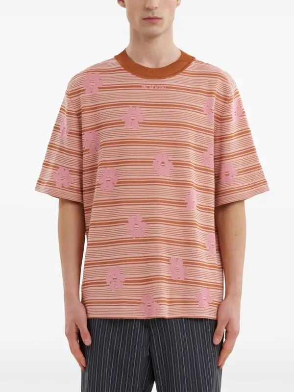 Marni Intarsia-logo Knitted Cotton T-shirt