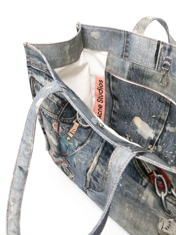 Acne Studios Jeans-Print Denim Tote Bag - Blue | Editorialist