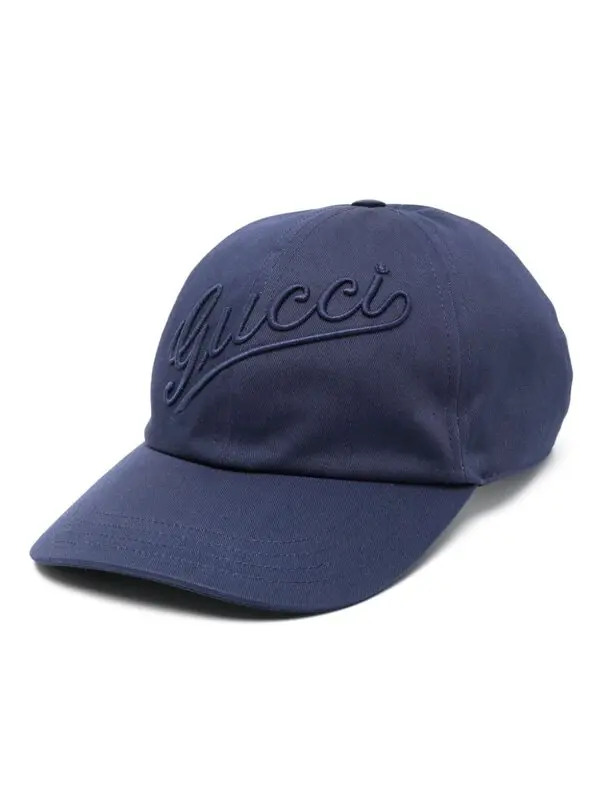 Gucci Embroidered Logo Cap - Blue