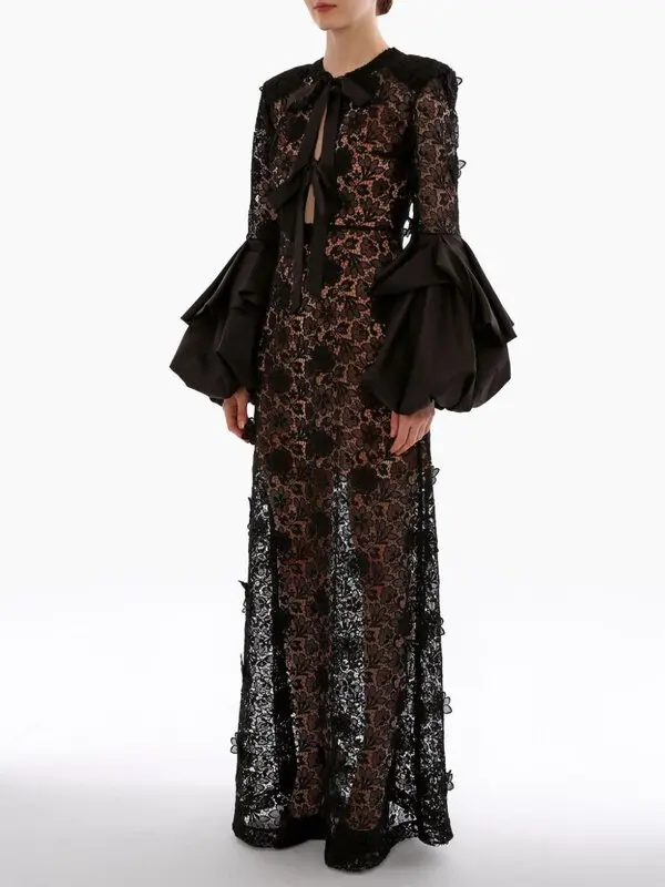 Huishan Zhang Jayma Guipure Lace Gown