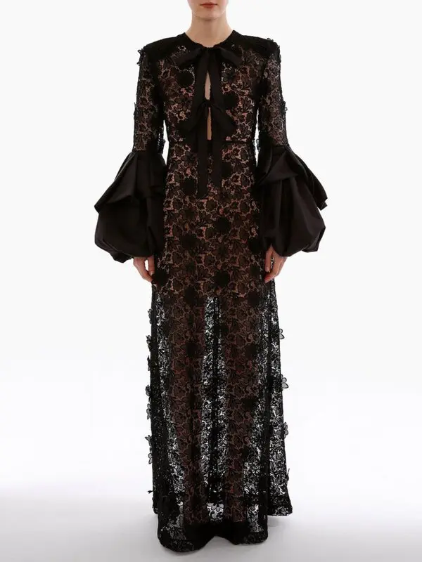 Huishan Zhang Jayma Guipure Lace Gown