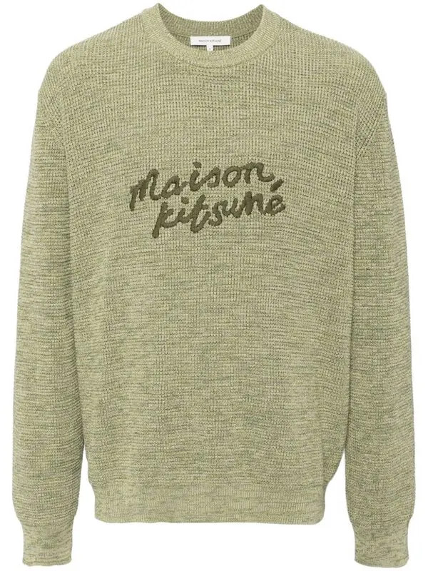 Maison Kitsuné Logo-embroidered Cotton Jumper