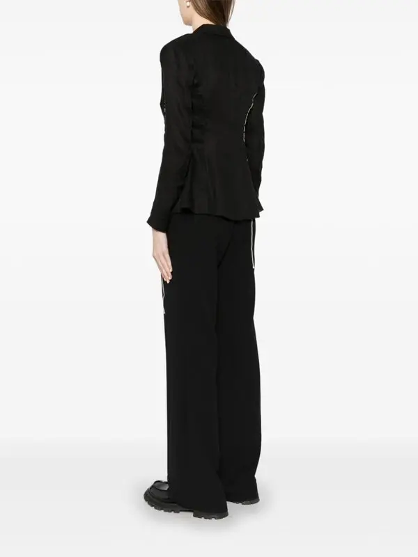Yohji Yamamoto Contrast-stitch Linen Blazer